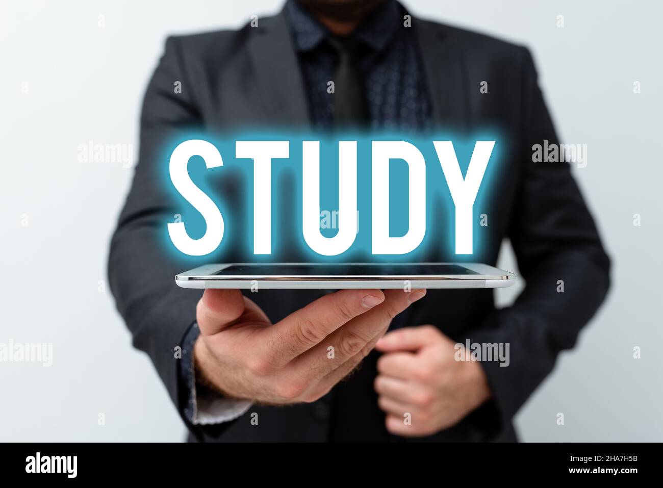 Hand writing sign Study. Business idea devotion of time and attention ...