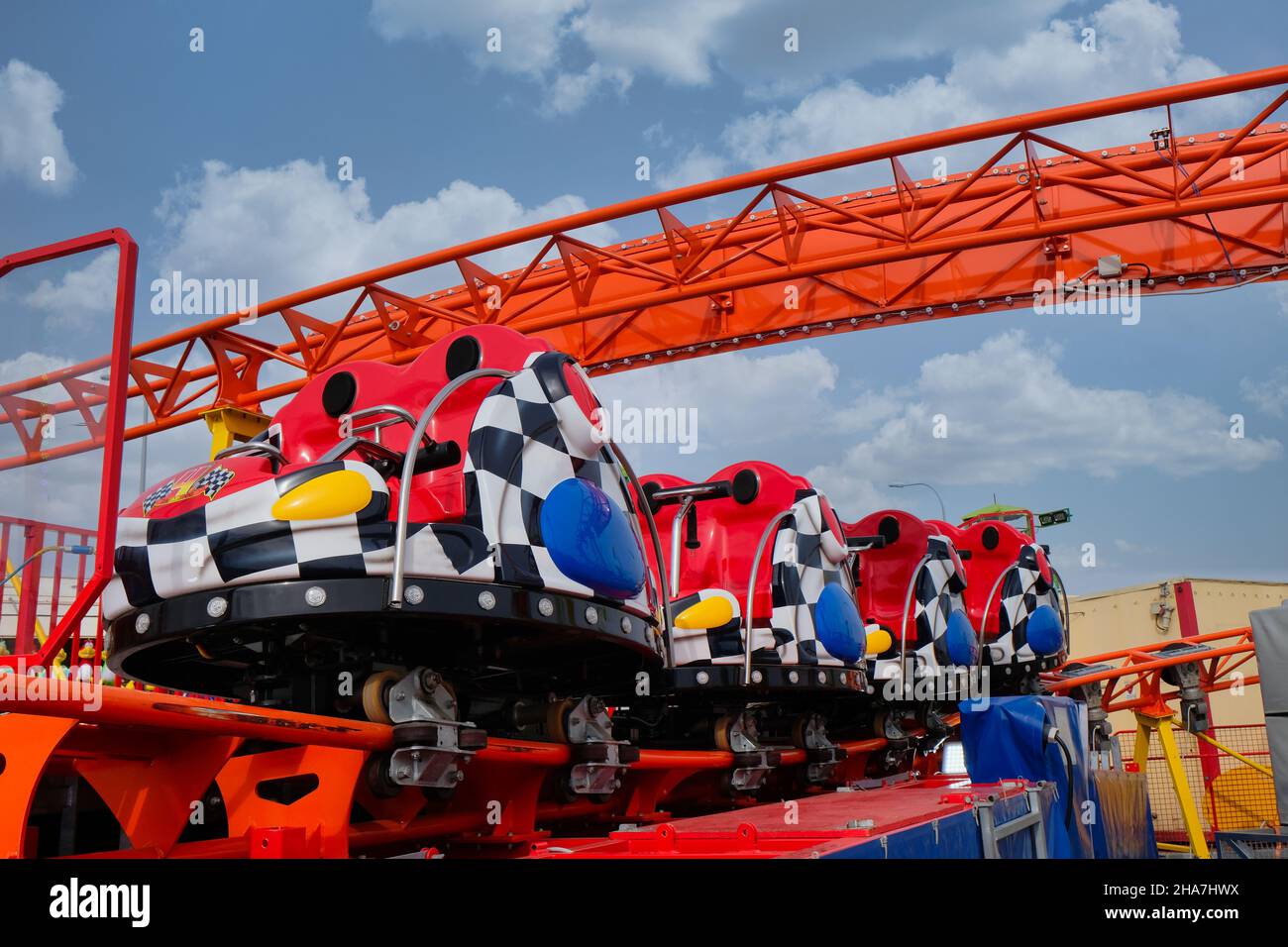 Speed attraction in a funfair located in Spain Stock Photo - Alamy