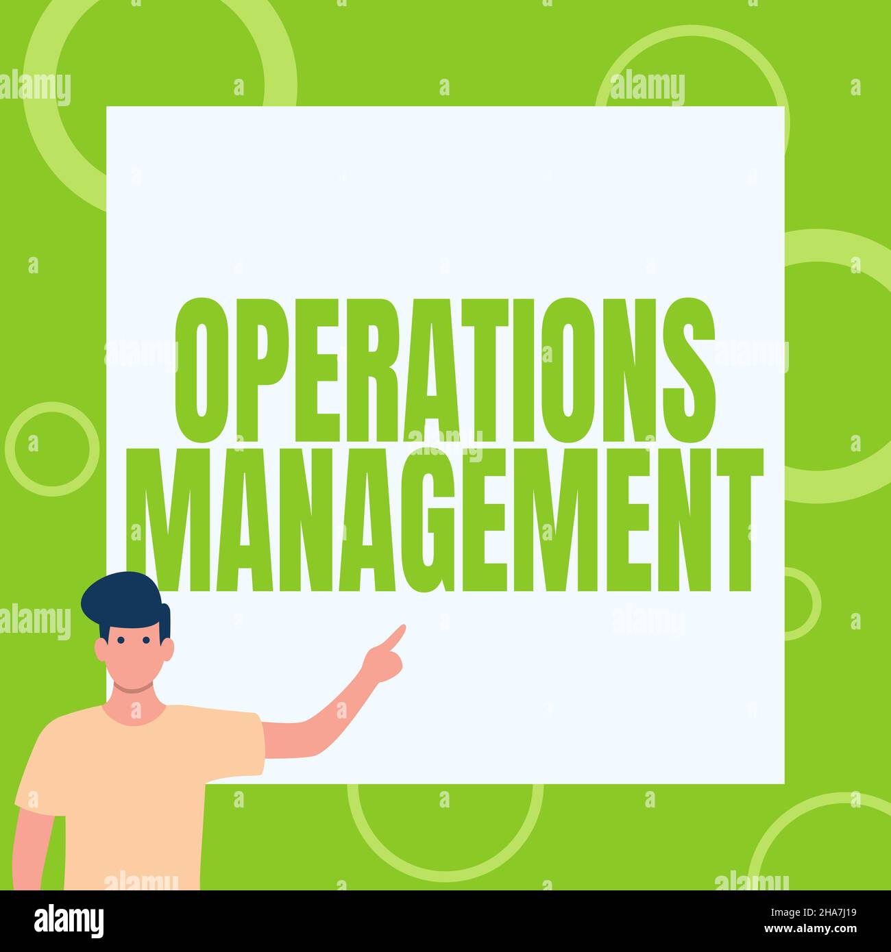 Text caption presenting Operations Management. Business showcase ensure ...