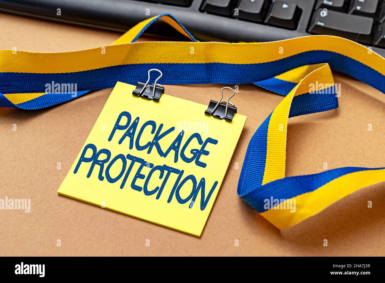 Sign displaying Package Protection. Conceptual photo Wrapping and ...