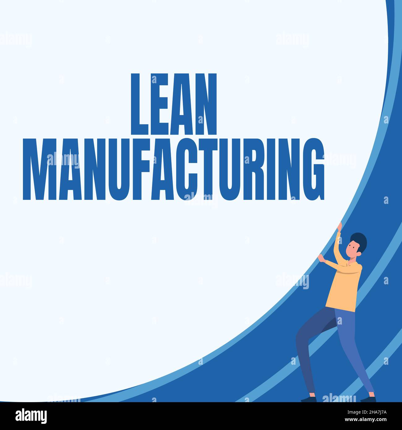 Text caption presenting Lean Manufacturing. Business overview Waste ...