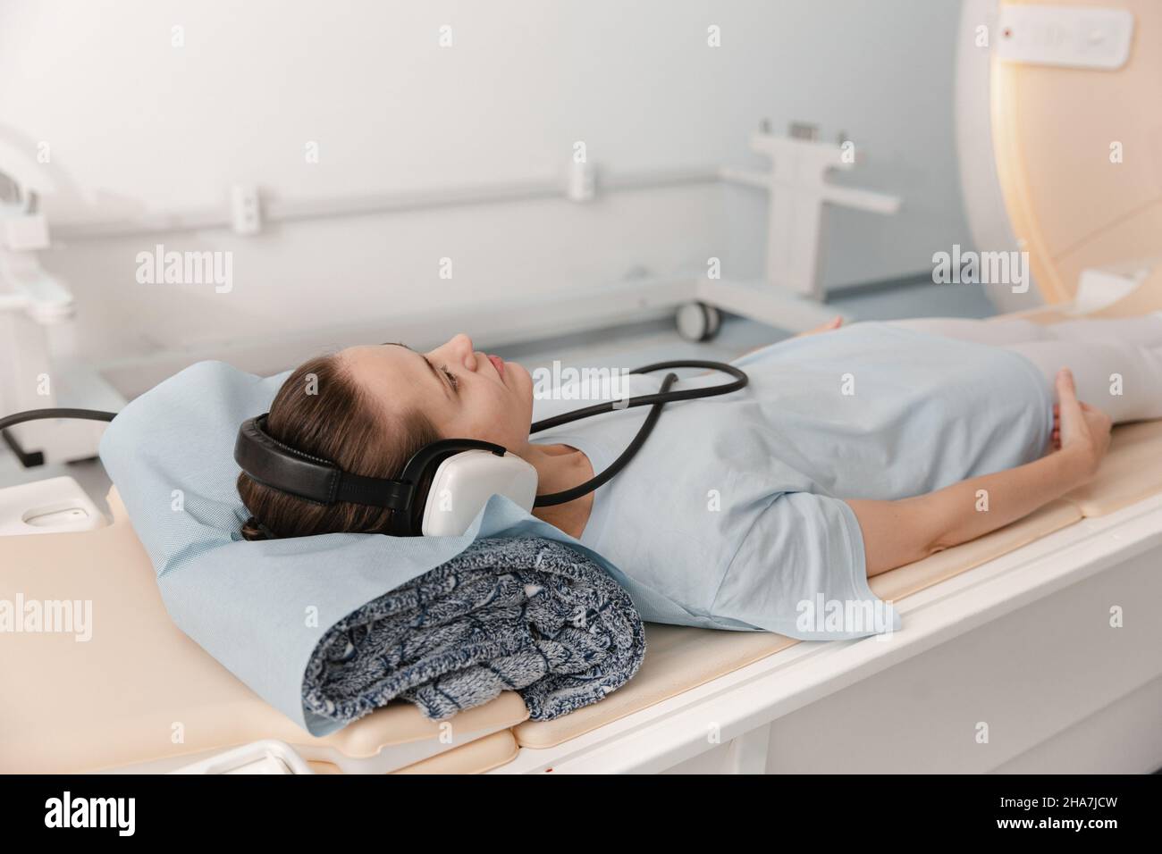 Medical CT or MRI Scan with a patient in the modern hospital laboratory ...
