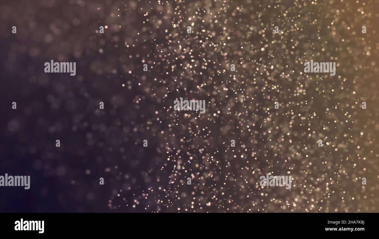 Glittering particles sparkle and drift along. Abstract background with ...