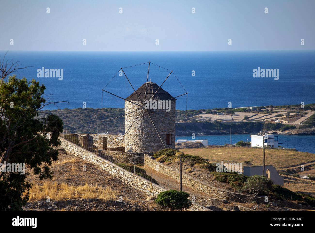 wind mill in a Greek island Stock Photo - Alamy