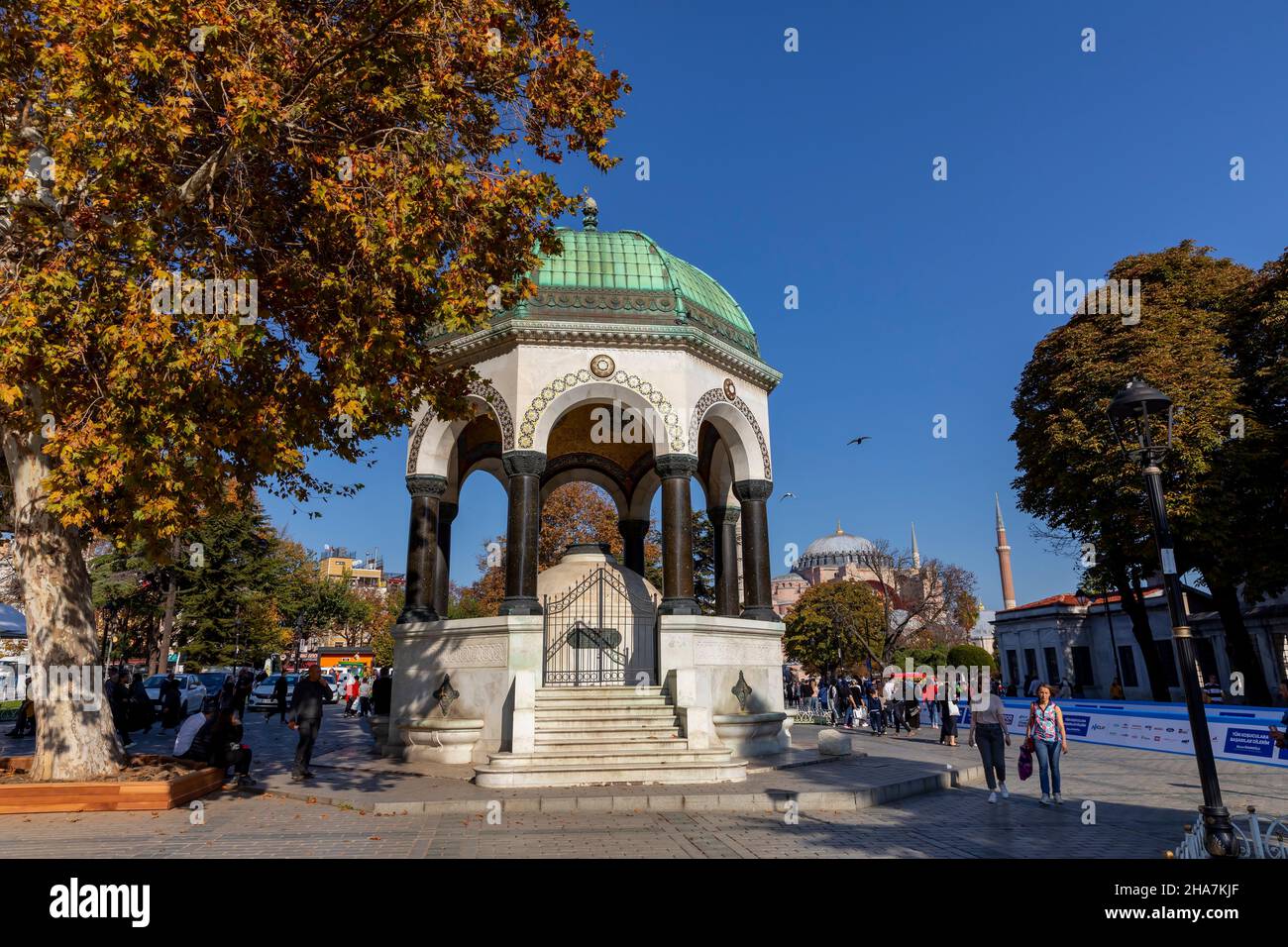 Istanbul,Turkey, November 4, 2021; The German fountain (Turkish: Alman ...