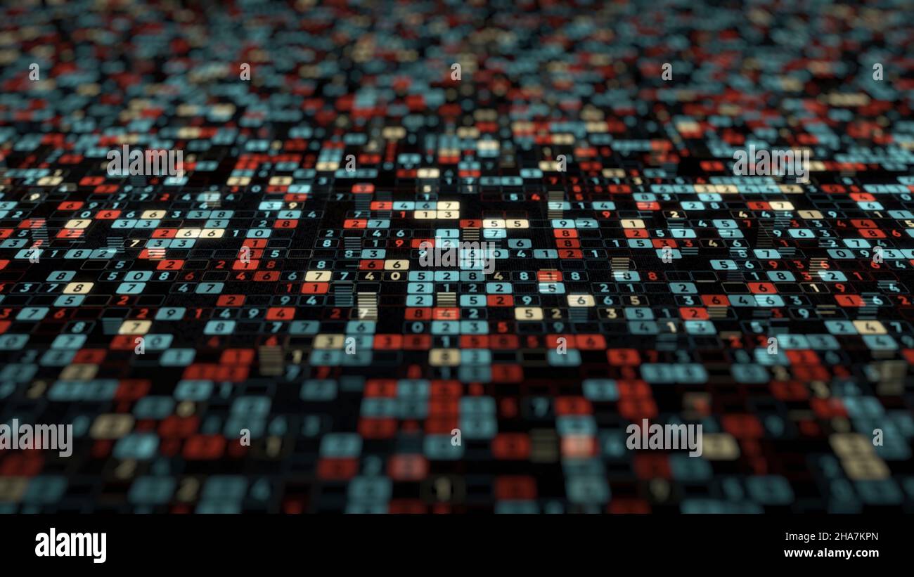 Digital space background with numbers. Animation. Huge variety of ...