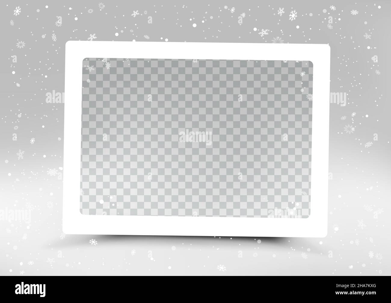 Christmas rectangle photo frame template mockup Stock Vector Image ...