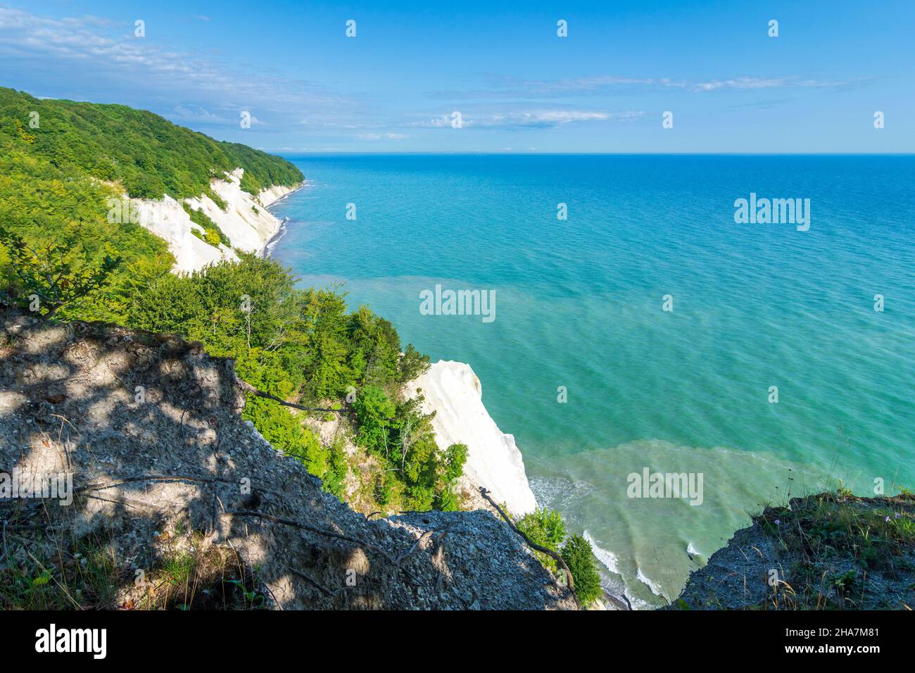 Vordingborg: Moens Klint chalk cliffs, Baltic Sea, beech trees, in ...
