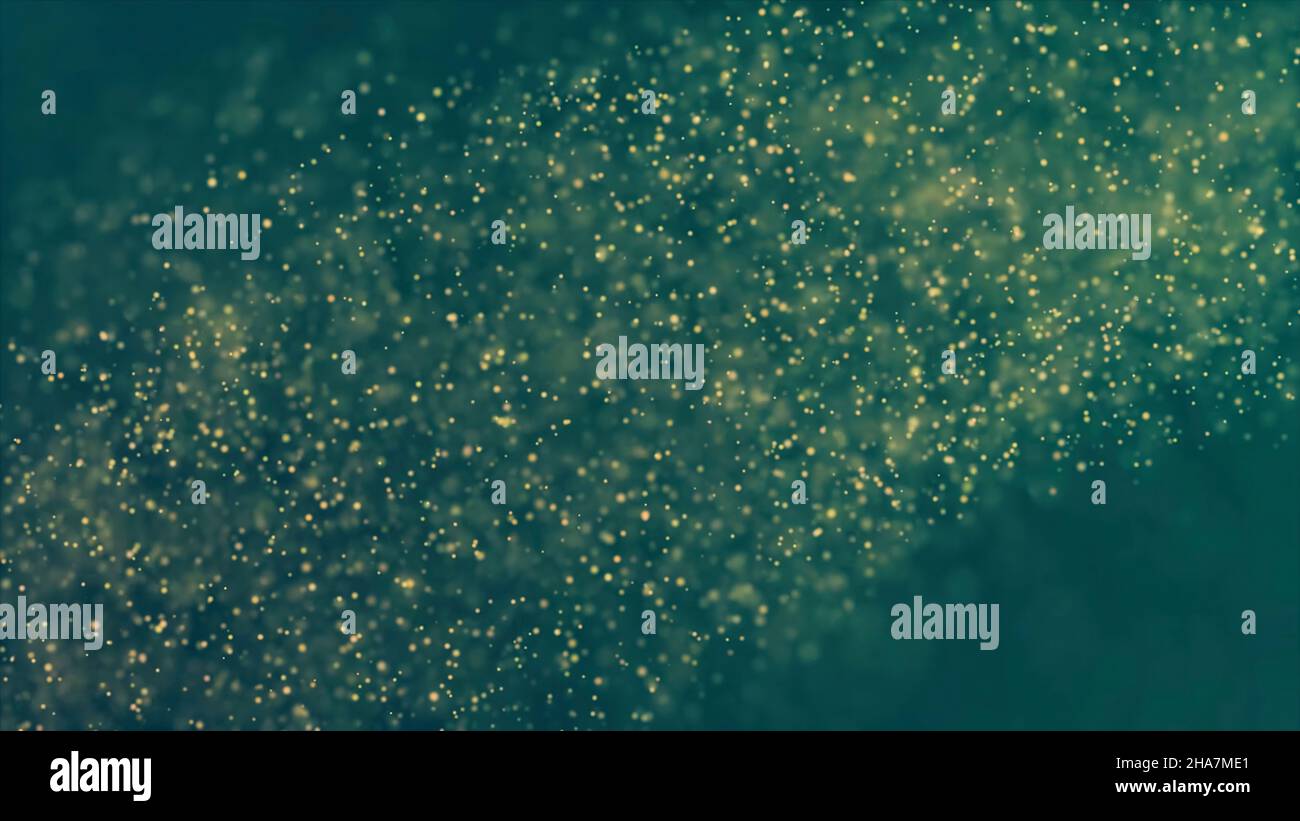 Glittering particles sparkle and drift along. Abstract background with ...