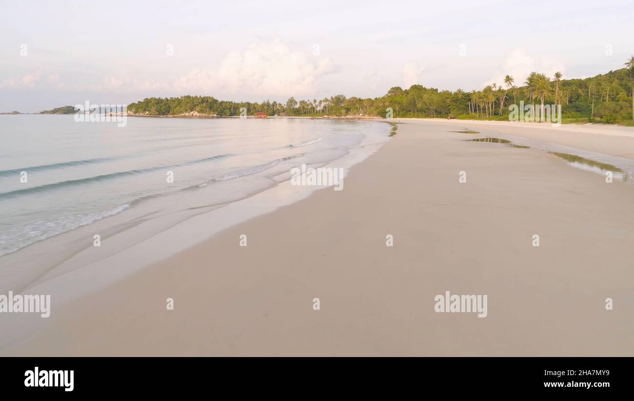 Sand beach aerial. Shot. Top view of a beautiful sandy beach aerial ...