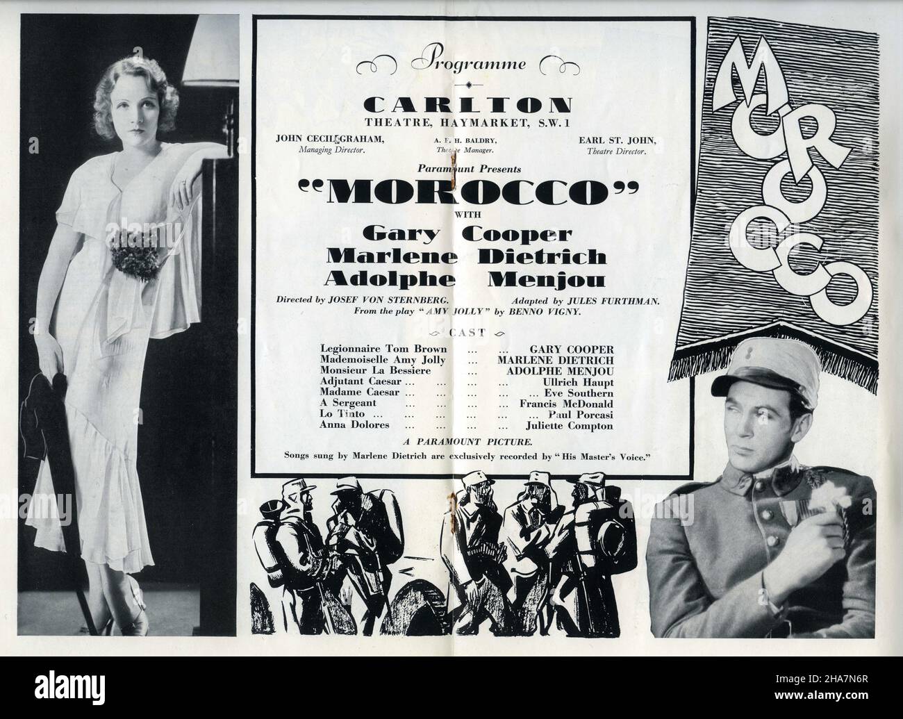MARLENE DIETRICH and GARY COOPER in MOROCCO 1930 director JOSEF von ...