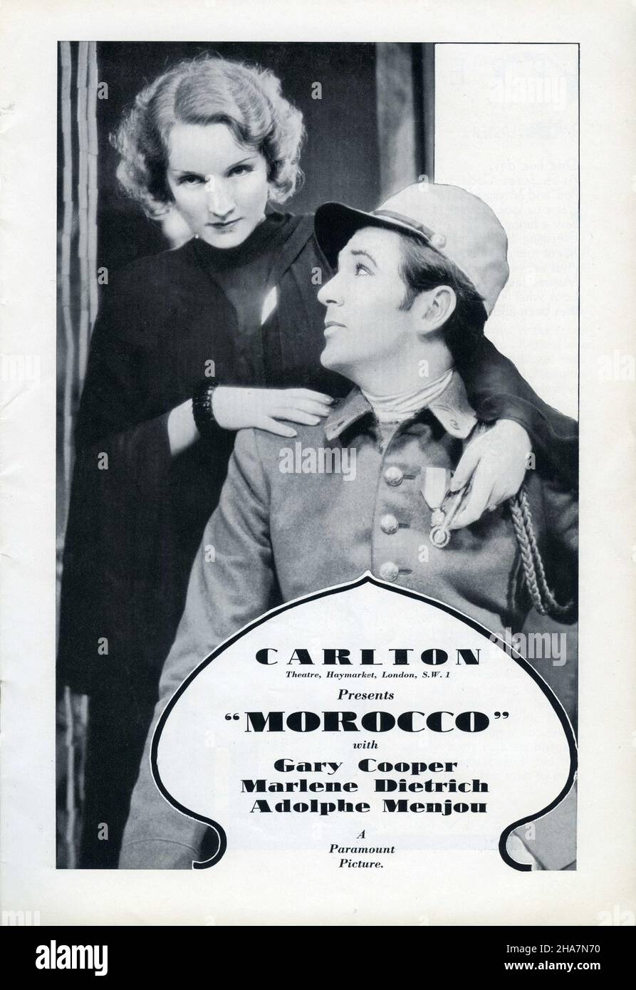 MARLENE DIETRICH and GARY COOPER in MOROCCO 1930 director JOSEF von ...