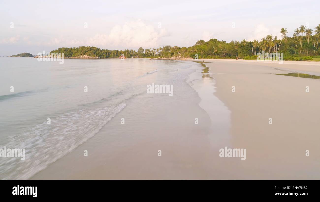 Sand beach aerial. Shot. Top view of a beautiful sandy beach aerial ...
