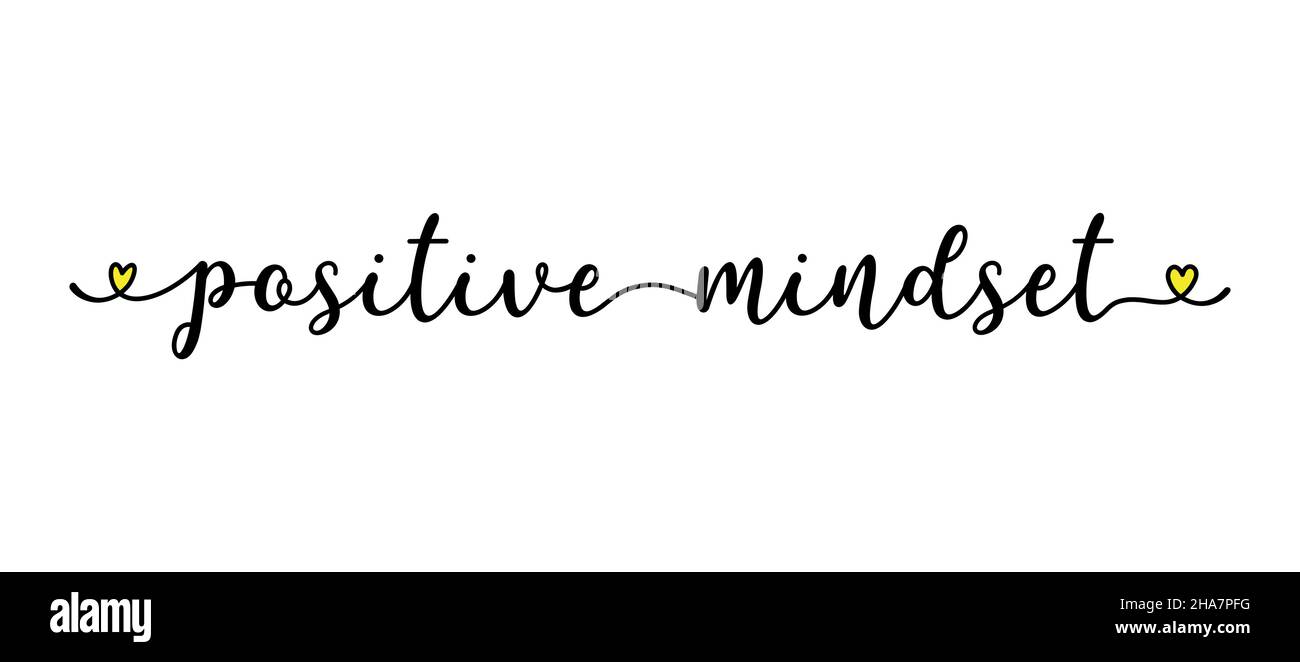 Hand sketched POSITIVE MINDSET quote as ad, web banner Stock Vector ...