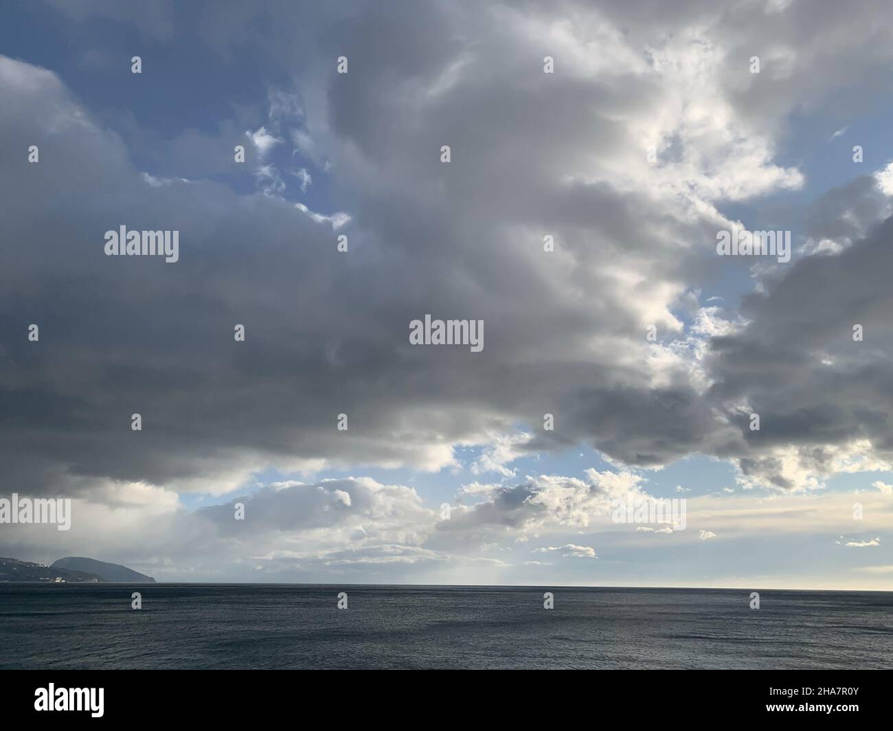 beautiful landscape blue sea horizon and sky with clouds Stock Photo ...