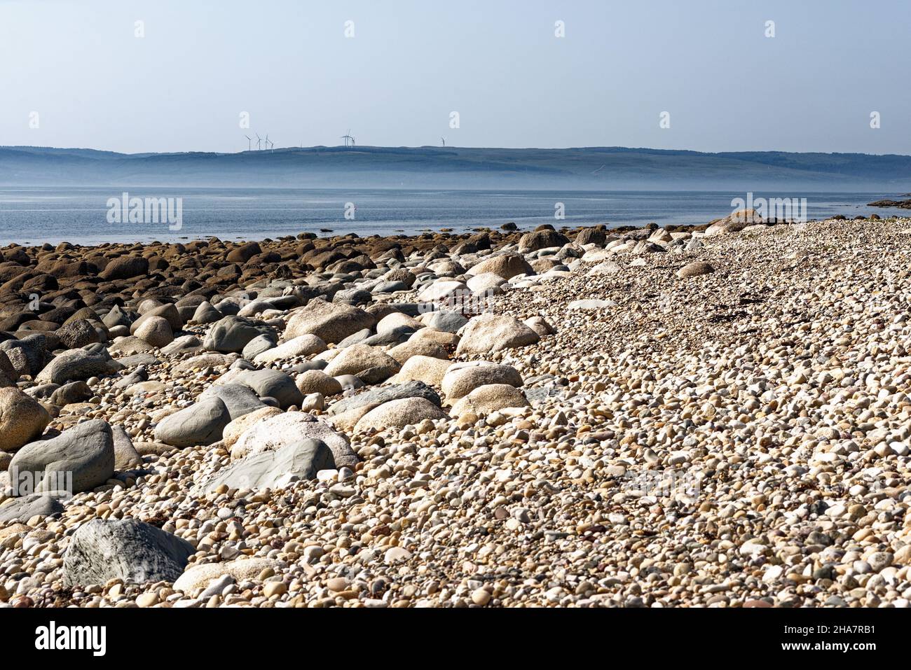 Pebble beach in summer at Machrie Bay on the Isle of Arran in Scotland ...