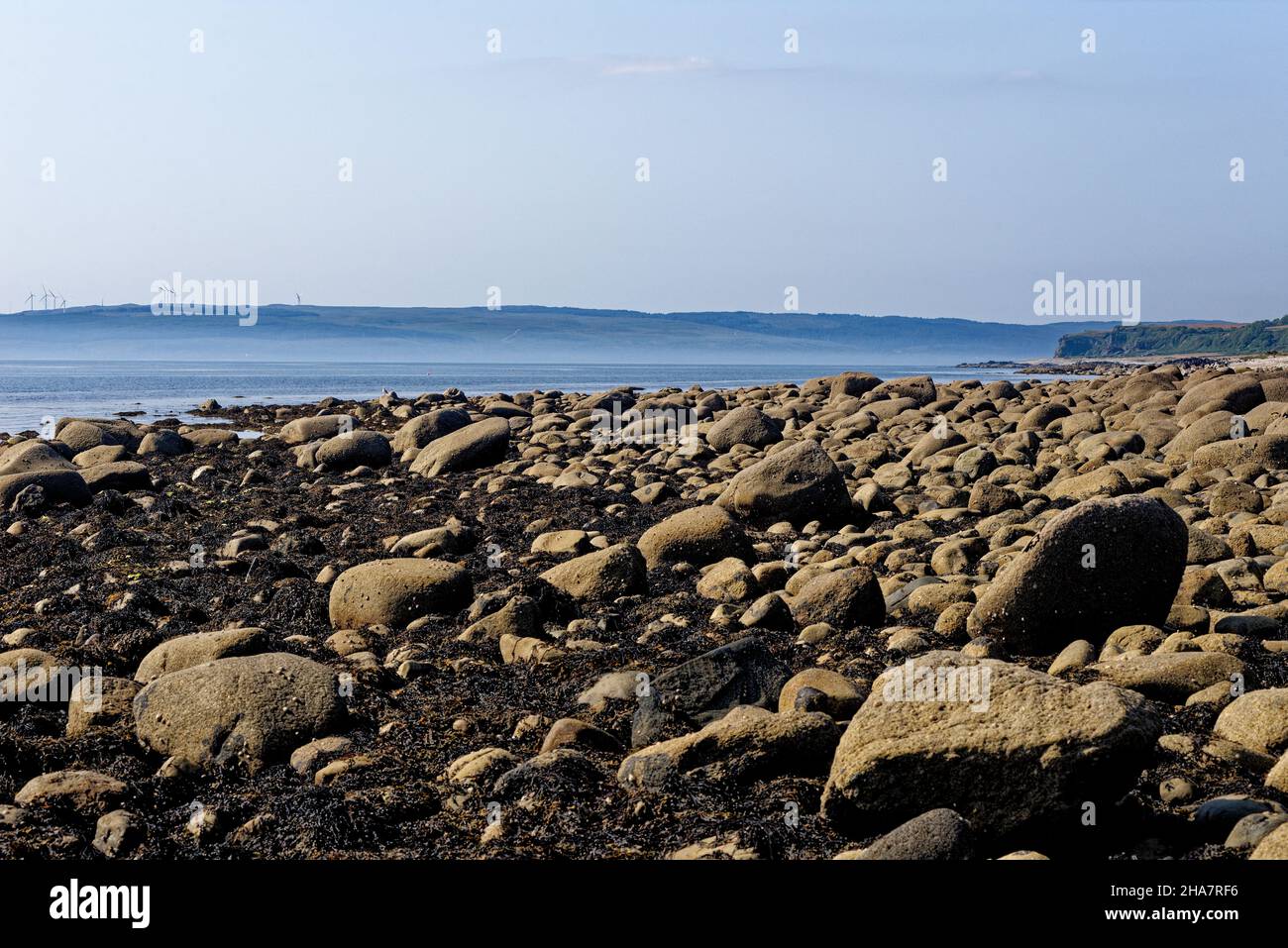 Pebble beach in summer at Machrie Bay on the Isle of Arran in Scotland ...