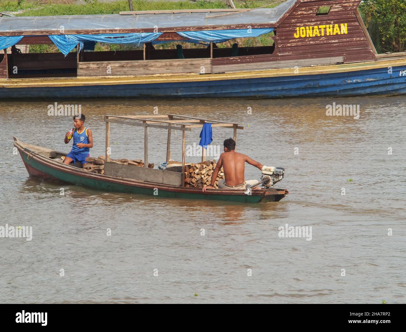 Amazonia, Peru, December - 2017: Water transport in the Amazon ...