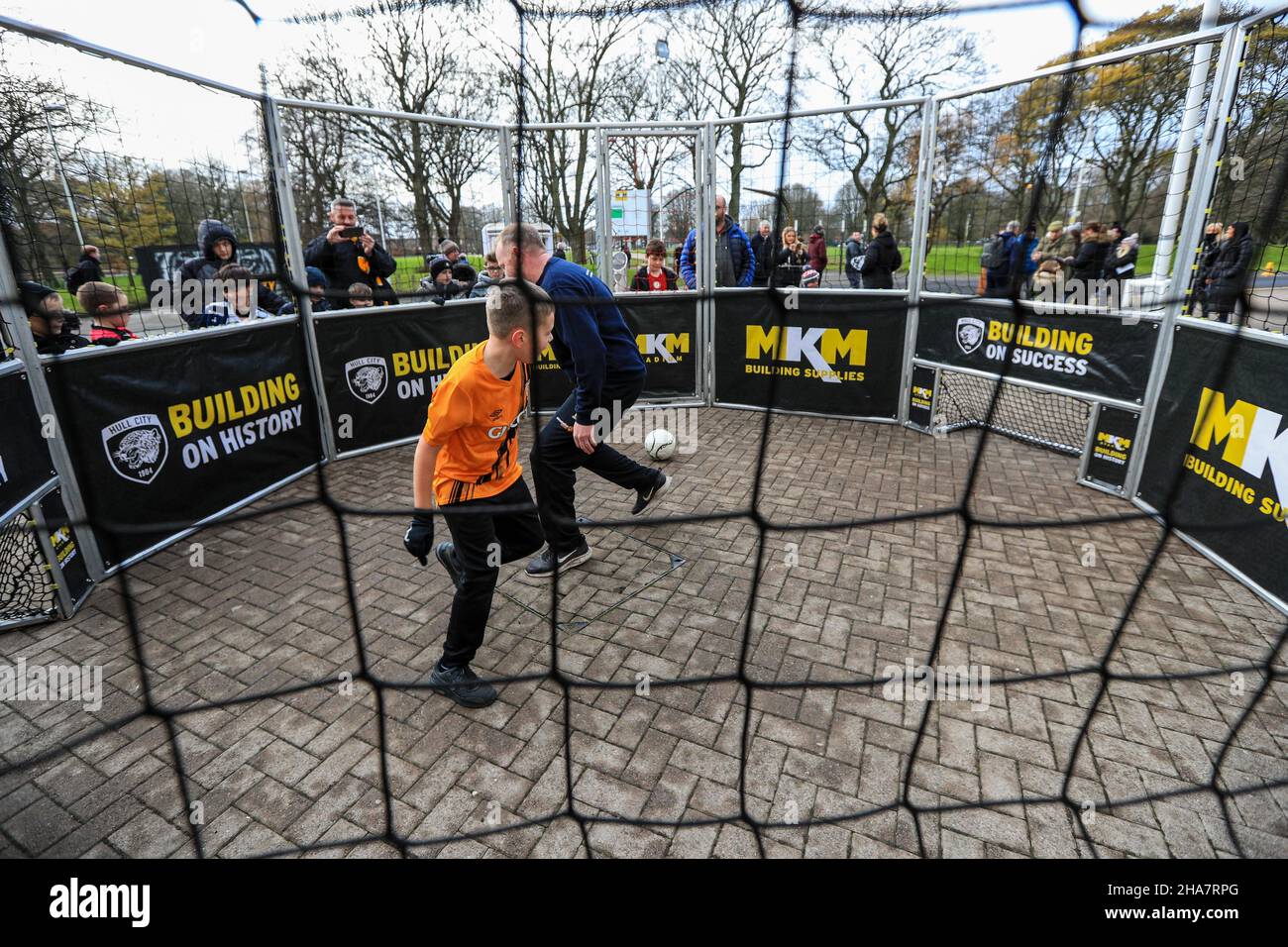 Fun activities are put on outside The MKM Stadium ahead of the game ...