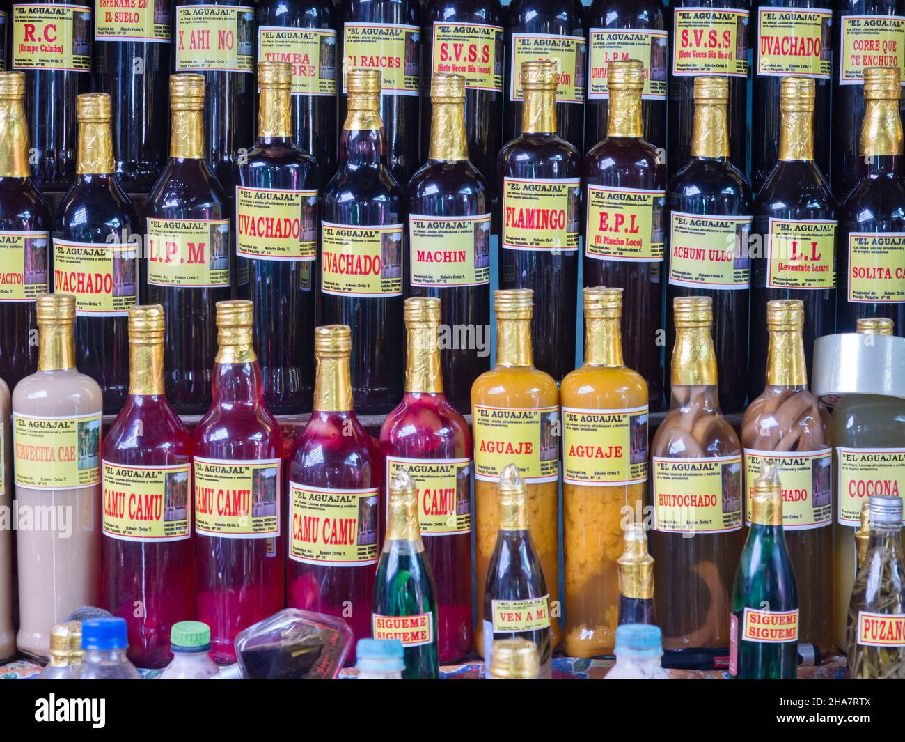 Iquitos, Peru - Dec, 2017: Different types of fragrance oils ...