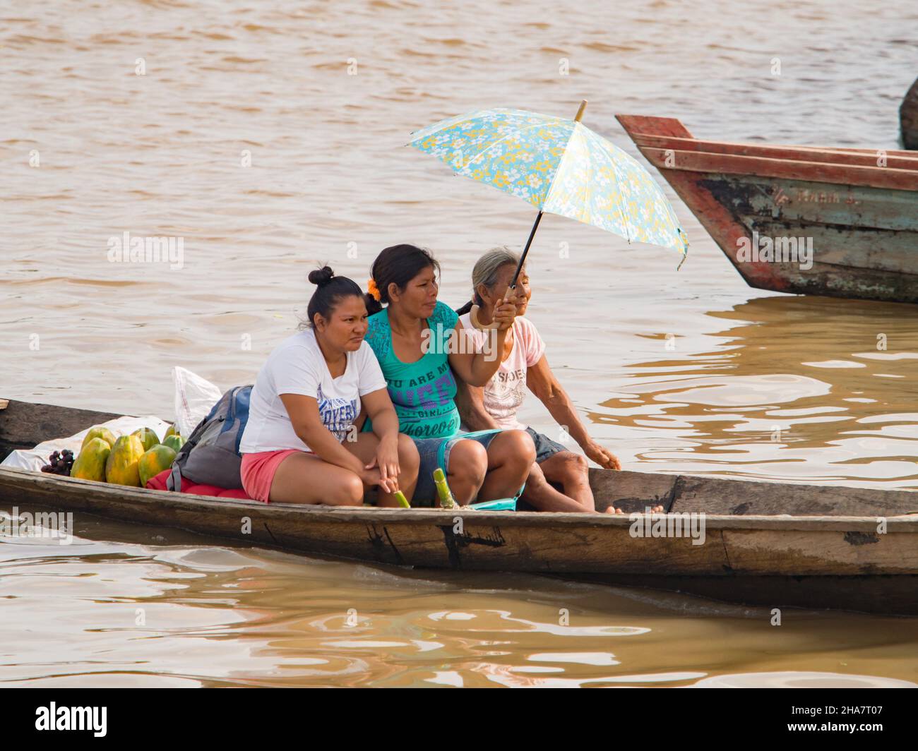 Amazonia, Peru, December - 2017: Water transport in the Amazon ...