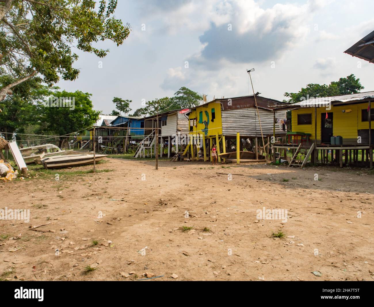 Leticia, Colombia - Sep, 2017: Wooden houses on the 'Isla de La ...