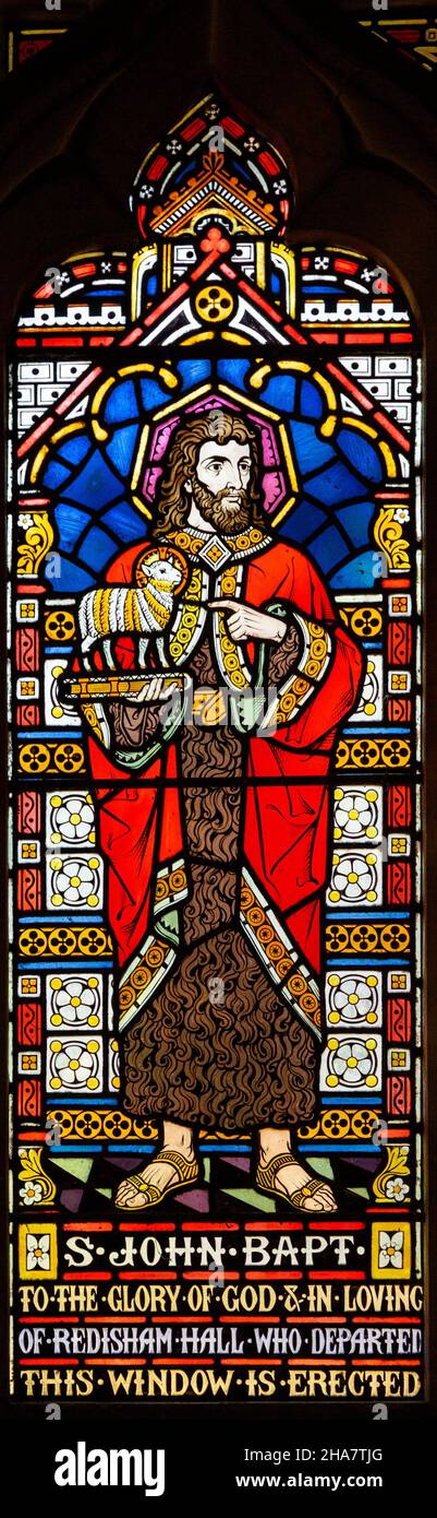 Stained glass window depicting Saint John. the Baptist by Bell ...