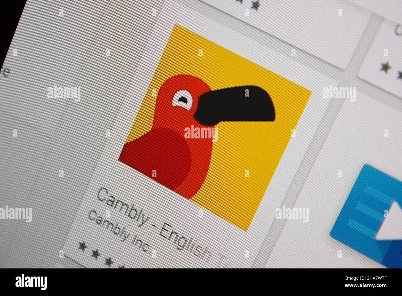 Ivanovsk, Russia - November 28, 2021: Cambly app on the display of ...