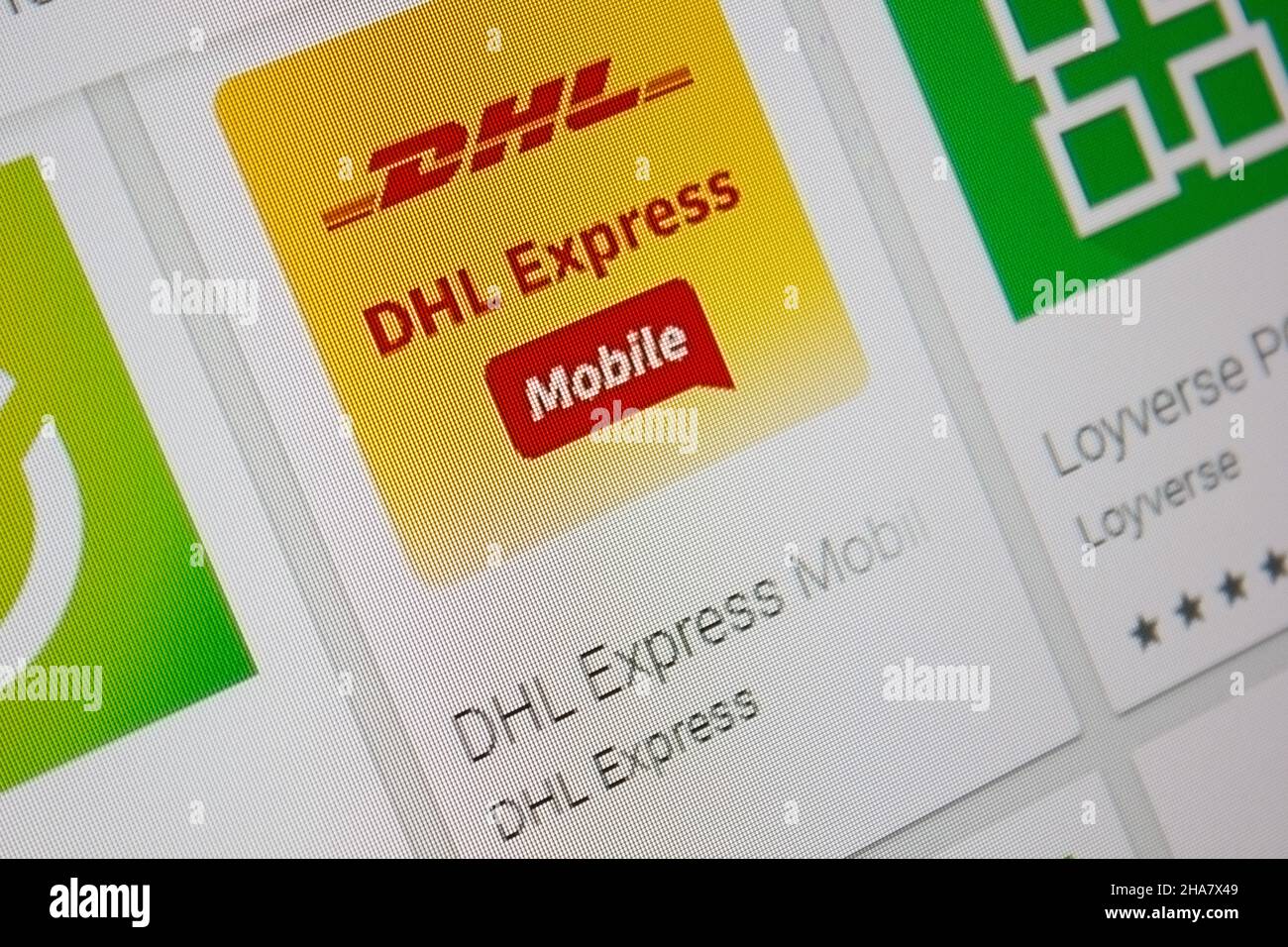 Ivanovsk, Russia - November 28, 2021: DHL Express Mobile app on the ...