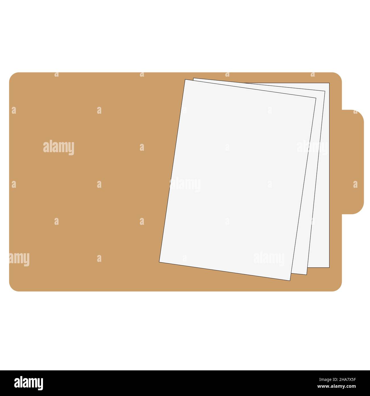 Open file folder with documents on white background. older with ...