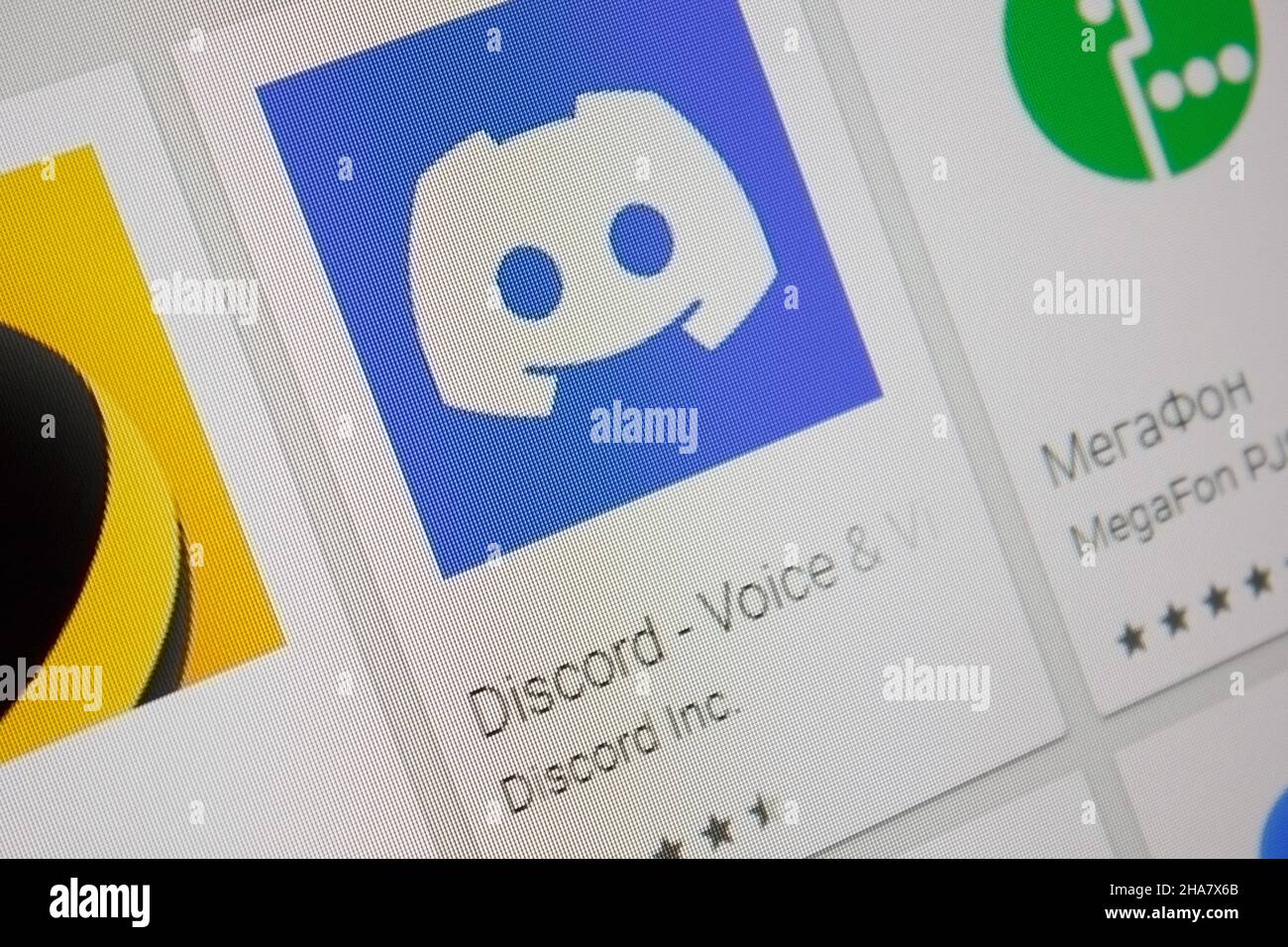 Ivanovsk, Russia - November 28, 2021: Discord app on the display of ...
