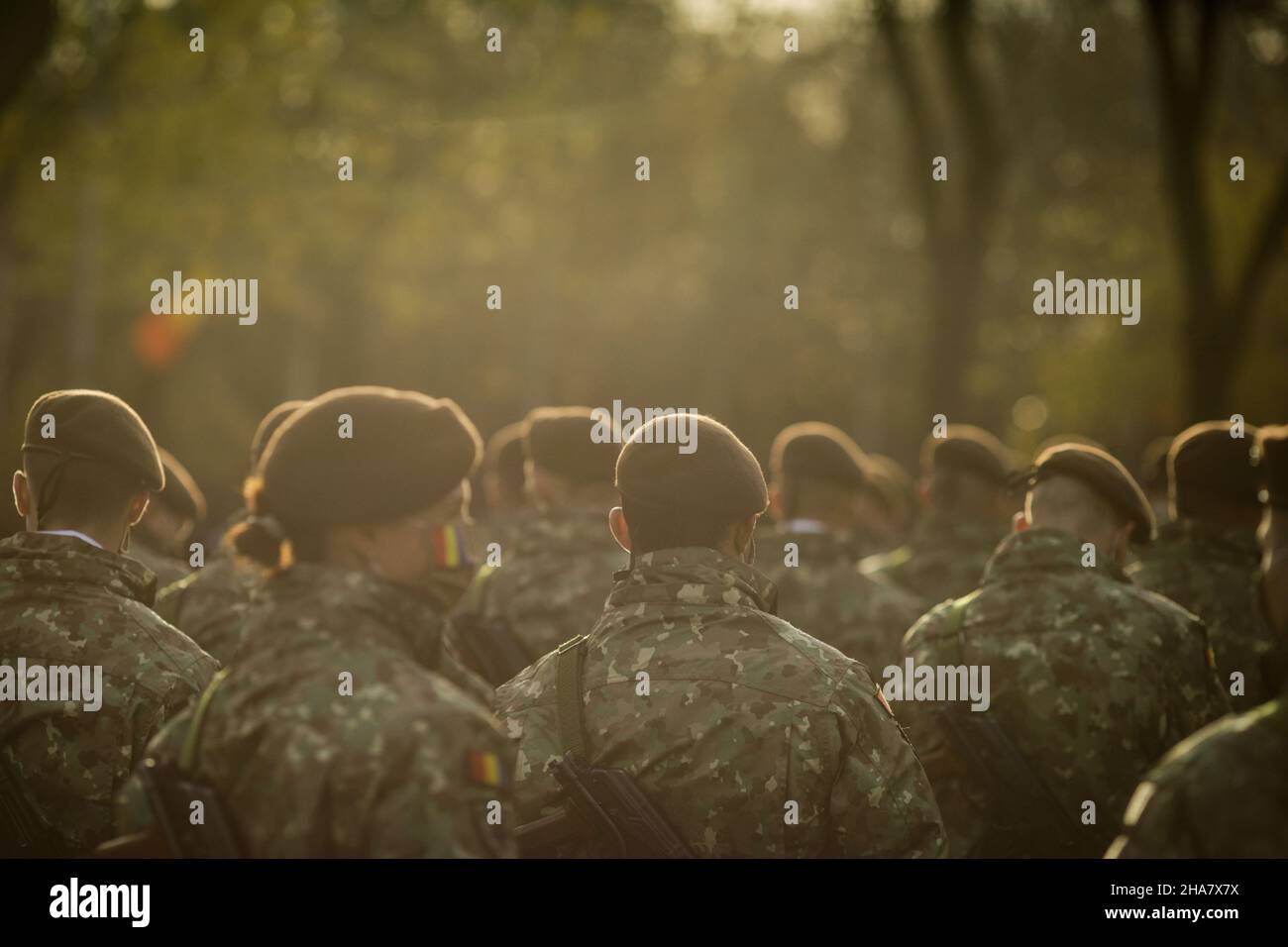 Bucharest, Romania - 1 December, 2021: Romanian army soldiers prepare ...