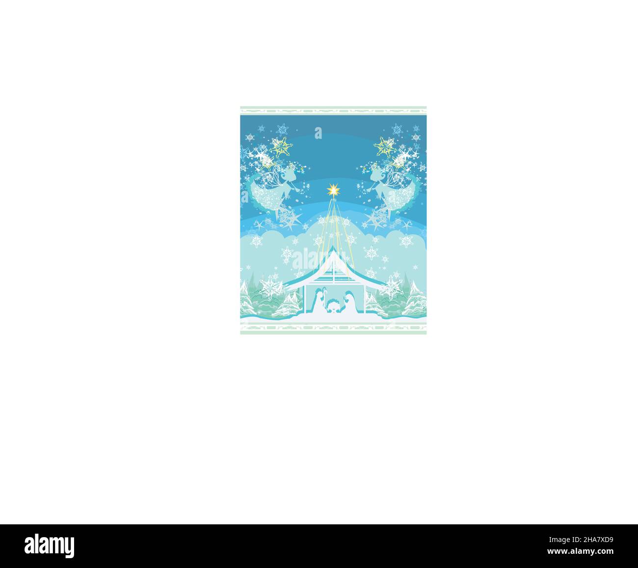 Decorated background with angels and Bethlehem Stock Vector Image & Art ...