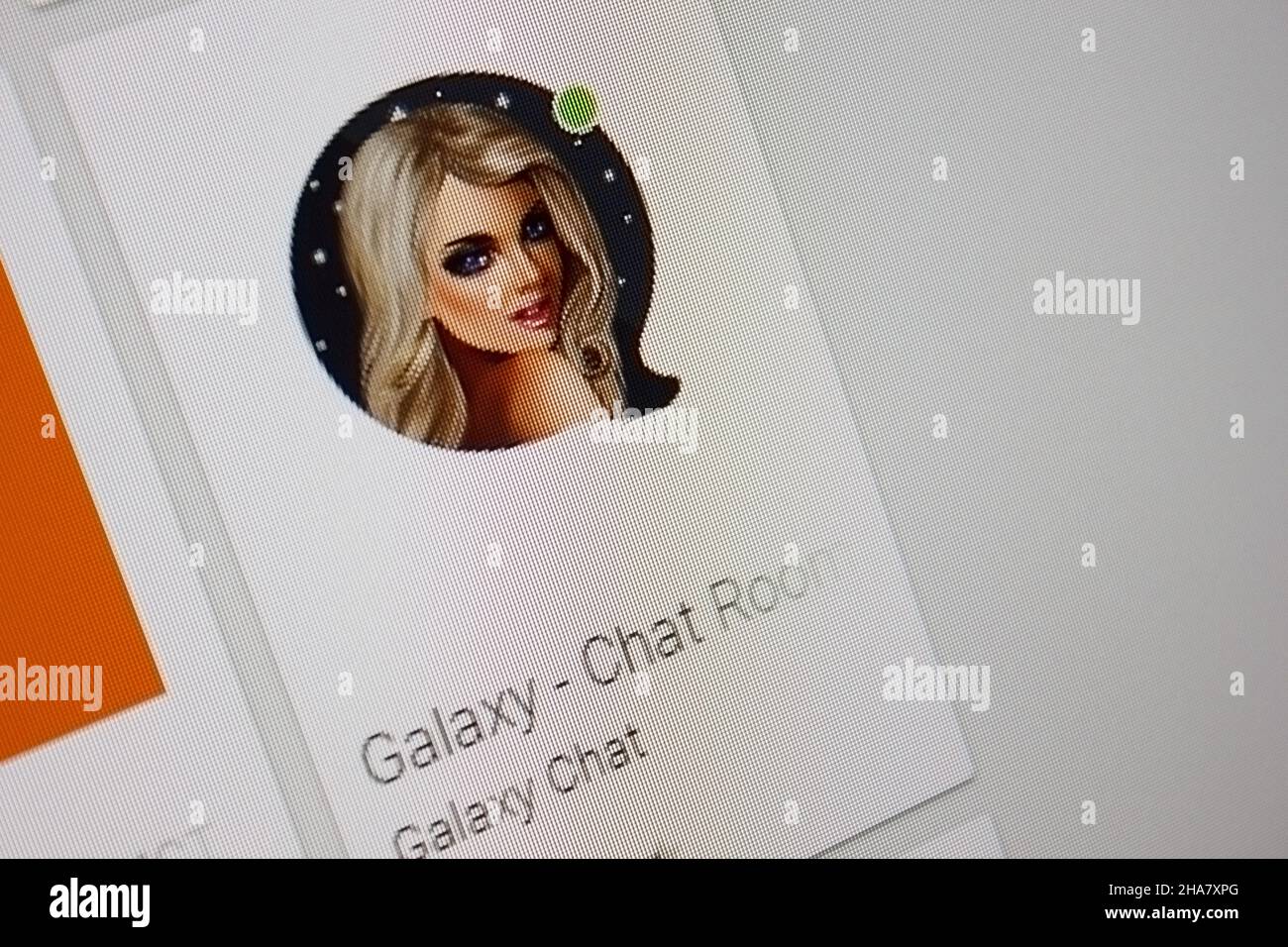 Ivanovsk, Russia - November 28, 2021: Galaxy Chat Room app on the display of tablet PC Stock ...