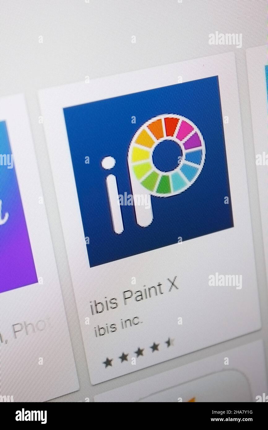 Ivanovsk, Russia - November 28, 2021: ibis Paint X app on the display ...