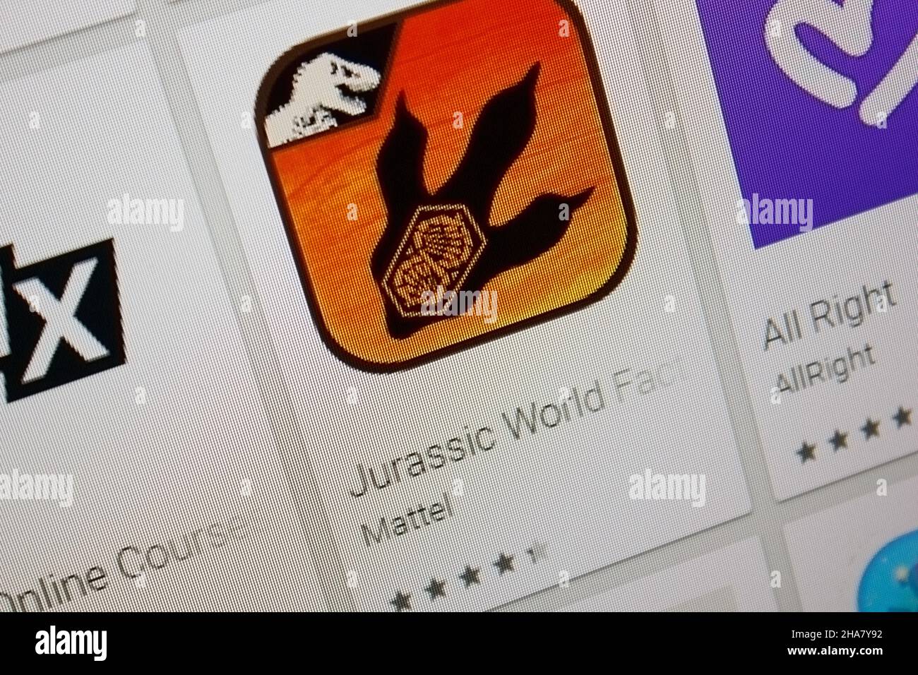 Ivanovsk, Russia - November 28, 2021: Jurassic World Facts app on the ...