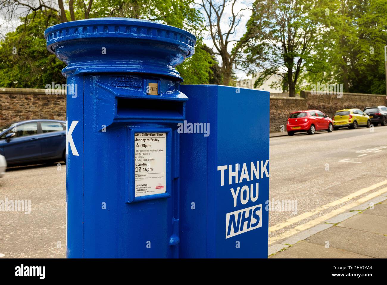 Blue post box hi-res stock photography and images - Alamy