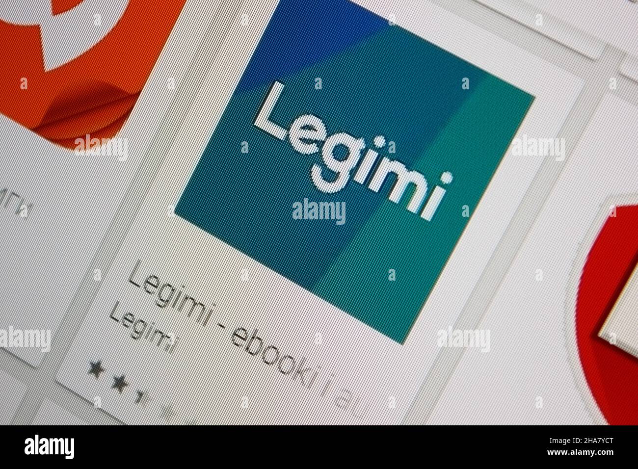 Ivanovsk, Russia - November 28, 2021: Legimi app on the display of ...