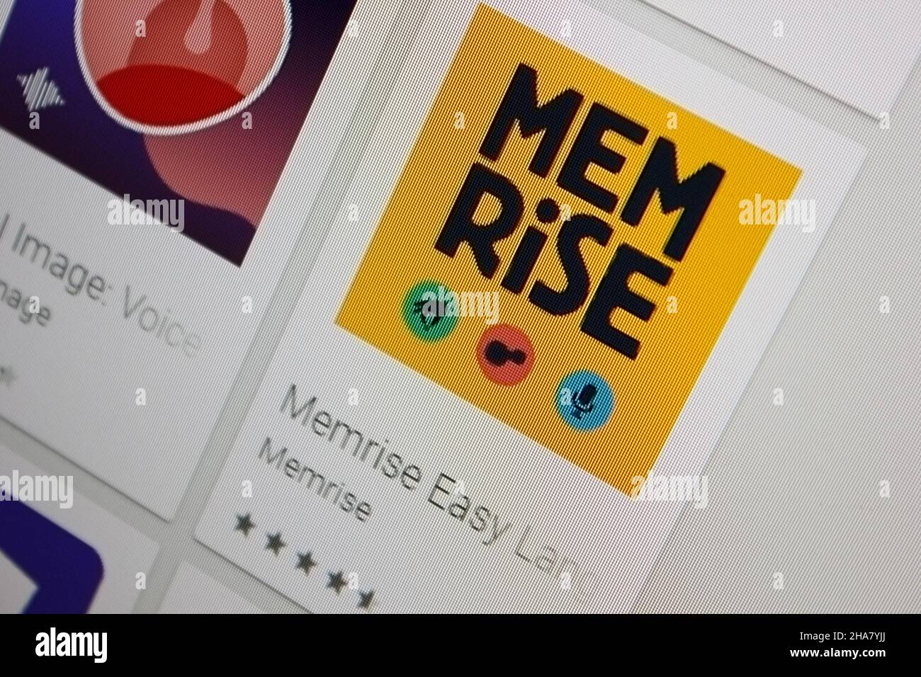 Ivanovsk, Russia - November 28, 2021: Memrise app on the display of ...