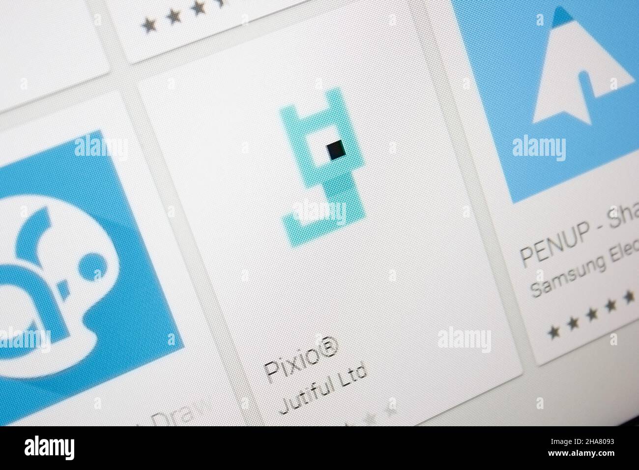 Ivanovsk, Russia - November 28, 2021: Pixio app on the display of ...