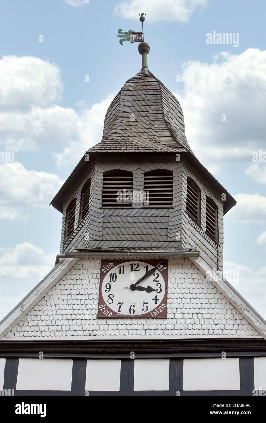 Huguenot church Kelze, Church clock, Symbol of death, Hofgeismar ...