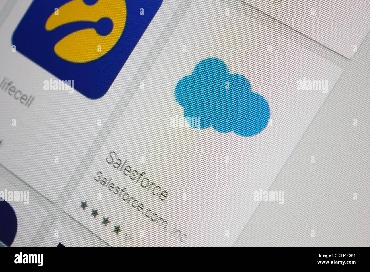 Ivanovsk, Russia - November 28, 2021: Salesforce app on the display of ...