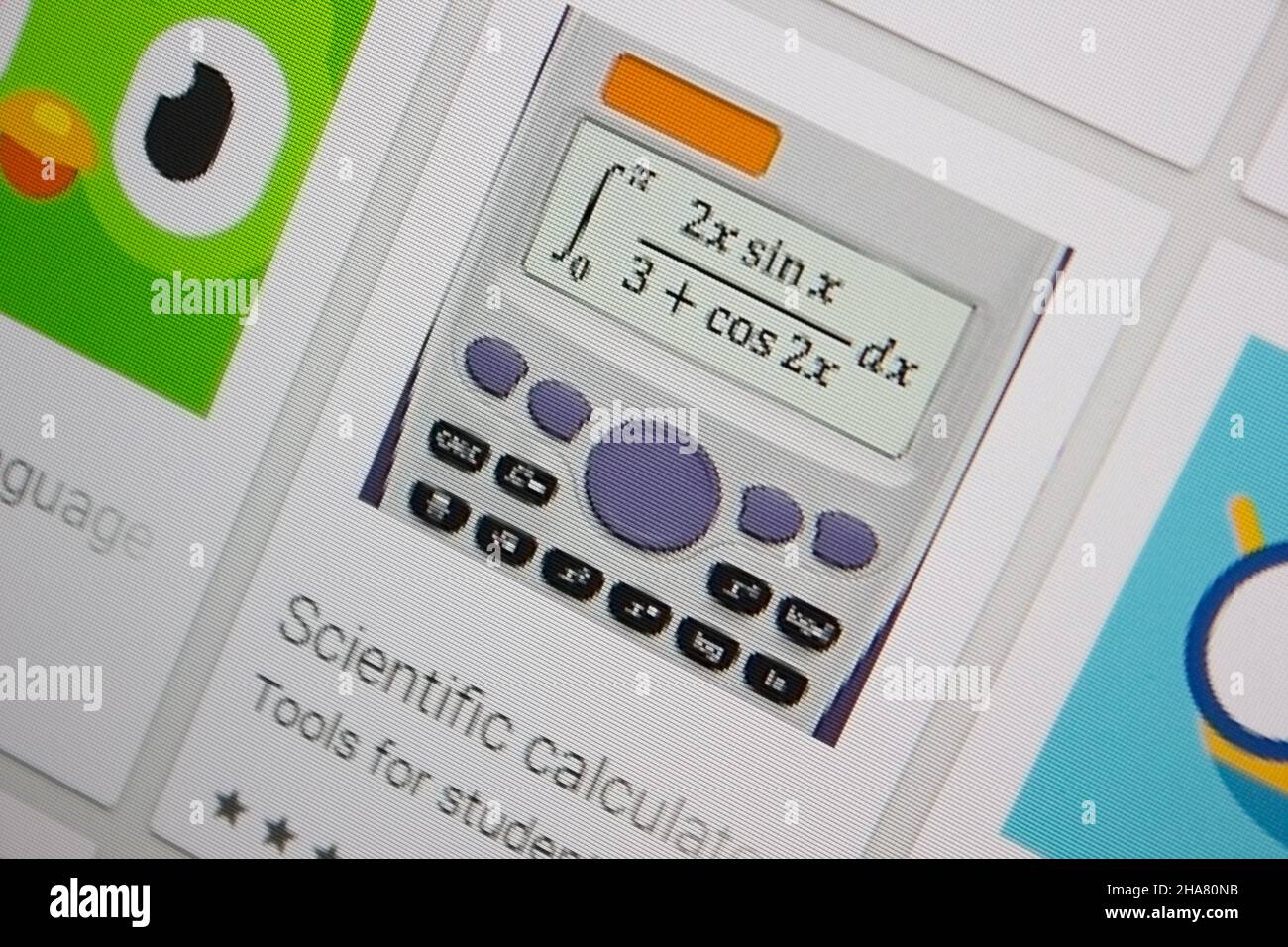 Ivanovsk, Russia - November 28, 2021: Scientific calculator app on the ...