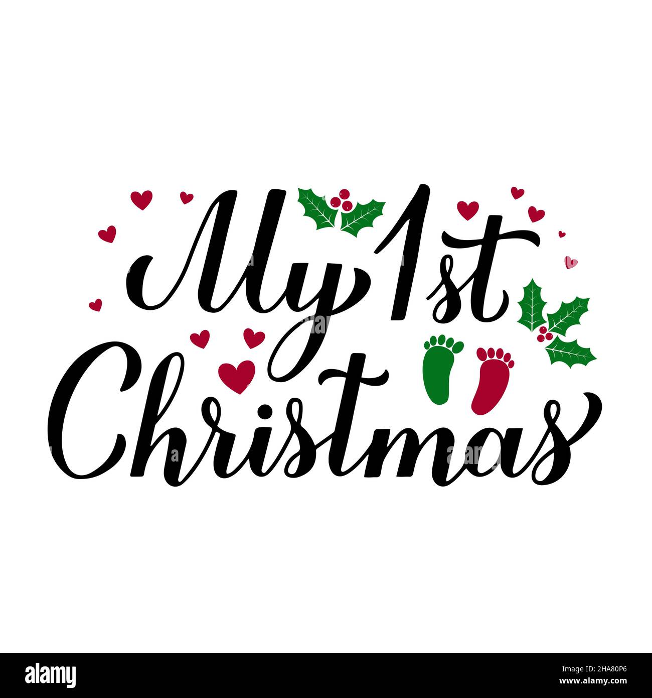 My 1st Christmas calligraphy hand lettering. Baby first Christmas ...