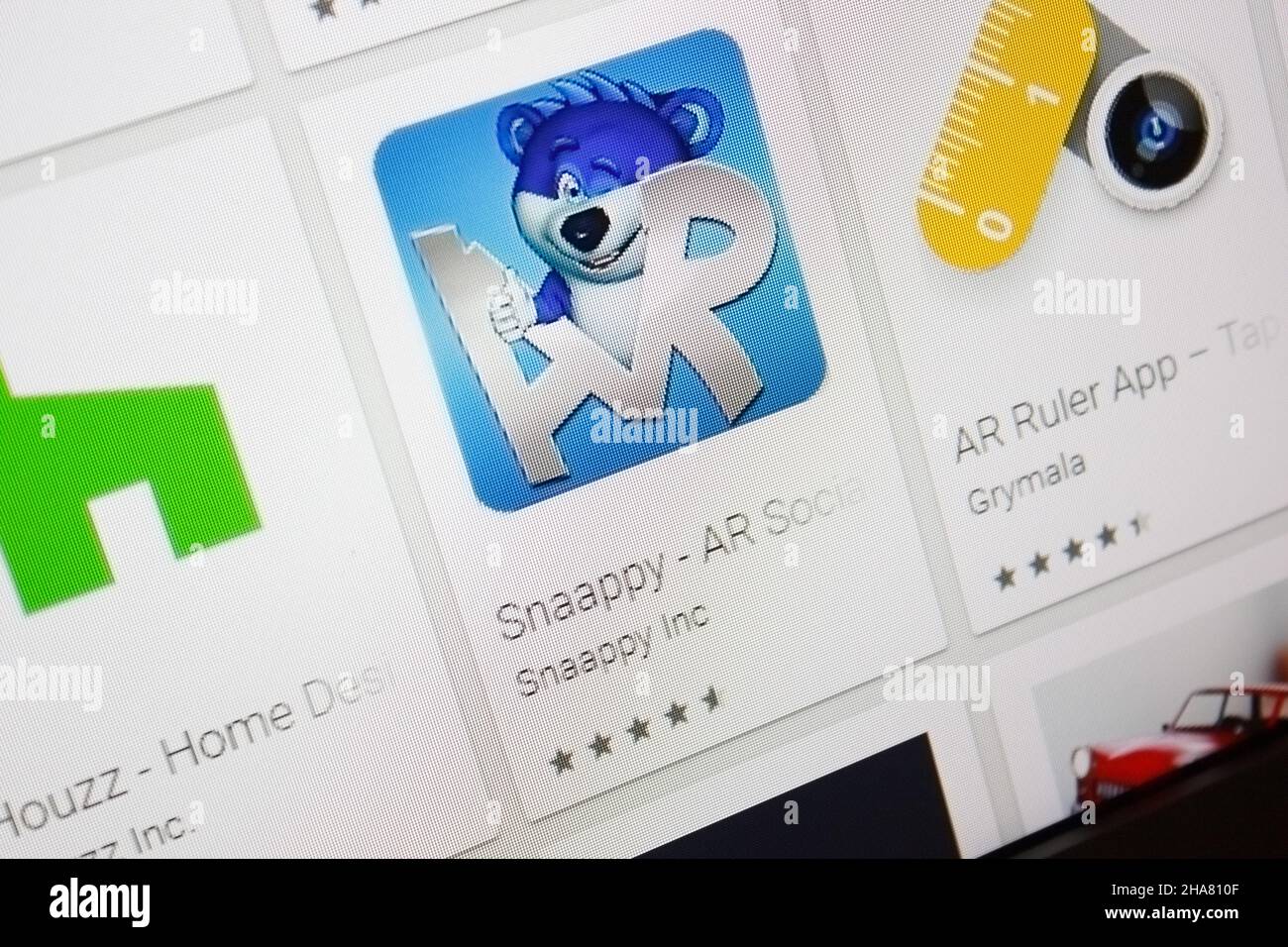 Ivanovsk, Russia - November 28, 2021: Snappy app on the display of ...