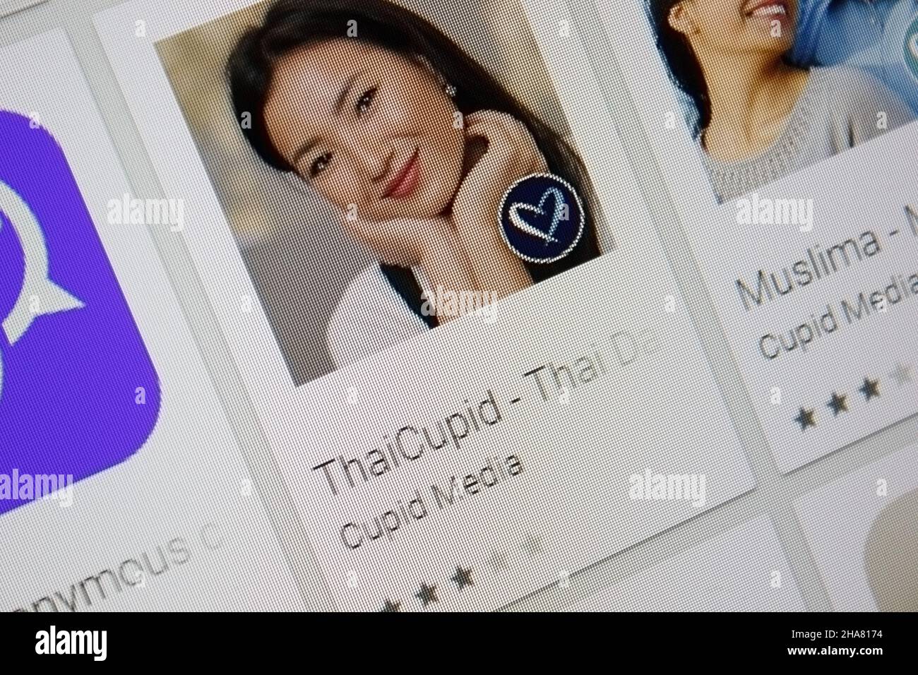 Ivanovsk, Russia - November 28, 2021: ThaiCupid app on the display of ...