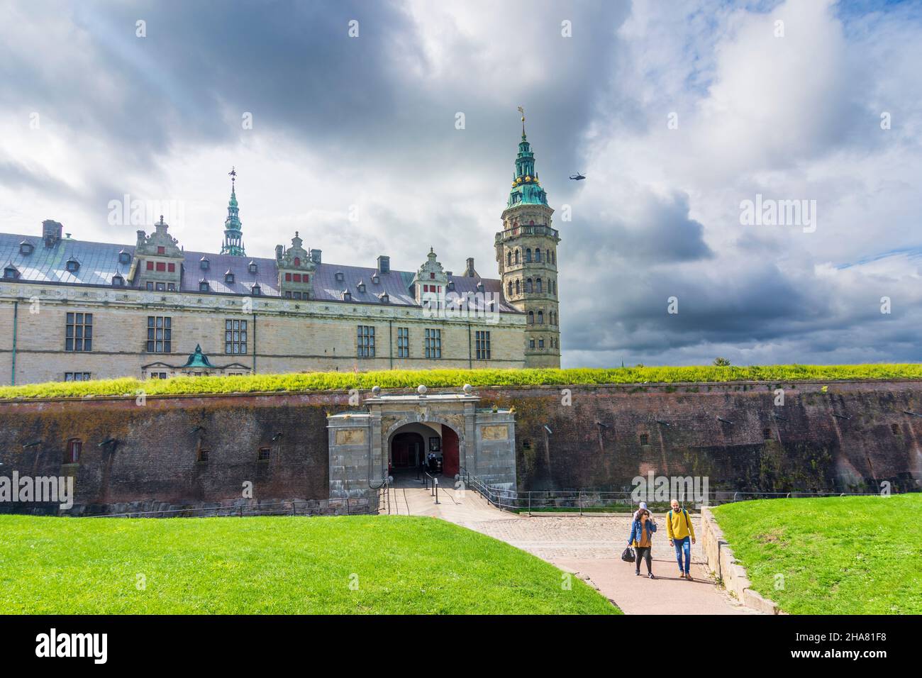 Helsingoer: Kronborg Castle, in Helsingoer, Zealand, Sealand, Sjaelland ...