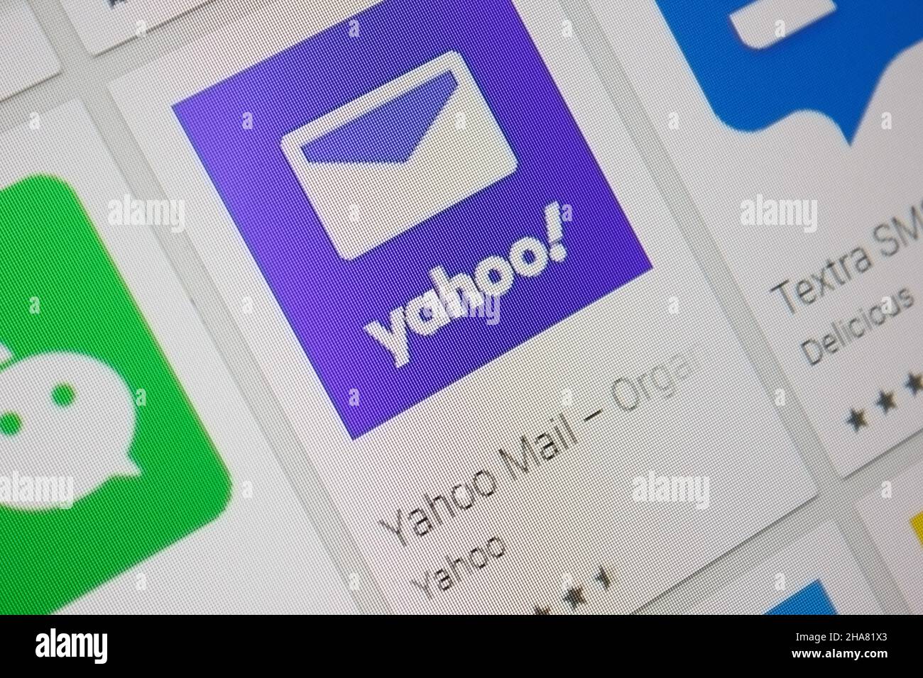 Ivanovsk, Russia - November 28, 2021: Yahoo Mail app on the display of ...