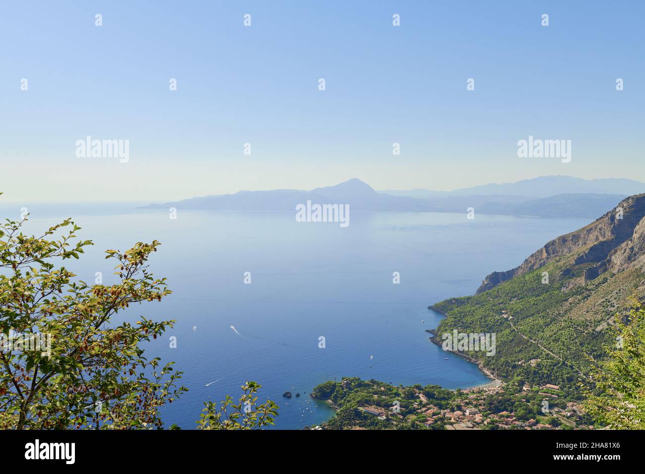 Aerial view of Maratea, coast of Basilicata in Southern Italy ...