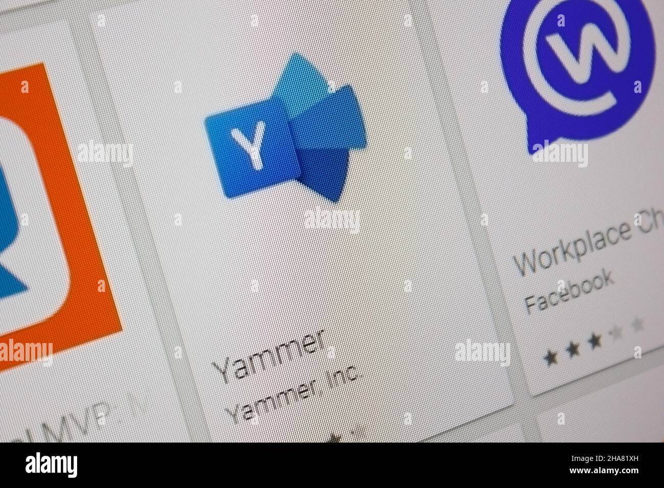 Ivanovsk, Russia - November 28, 2021: Yammer app on the display of ...